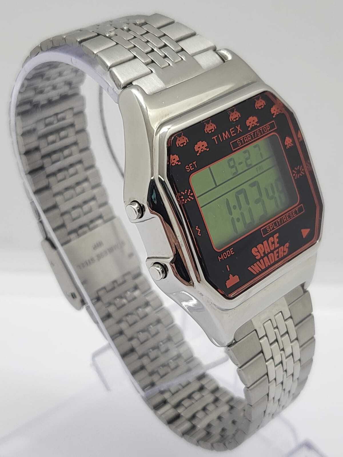 Timex T80 x Space Invaders Limited Edition Silver Watch TW2V30000